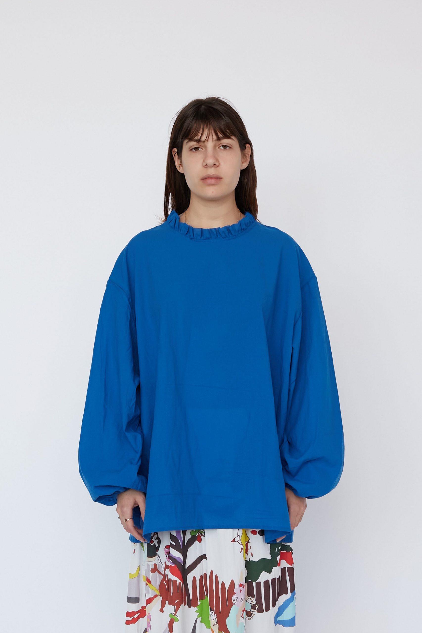 Blue gathered collar blouse - Roni Bar | Wear Your Self